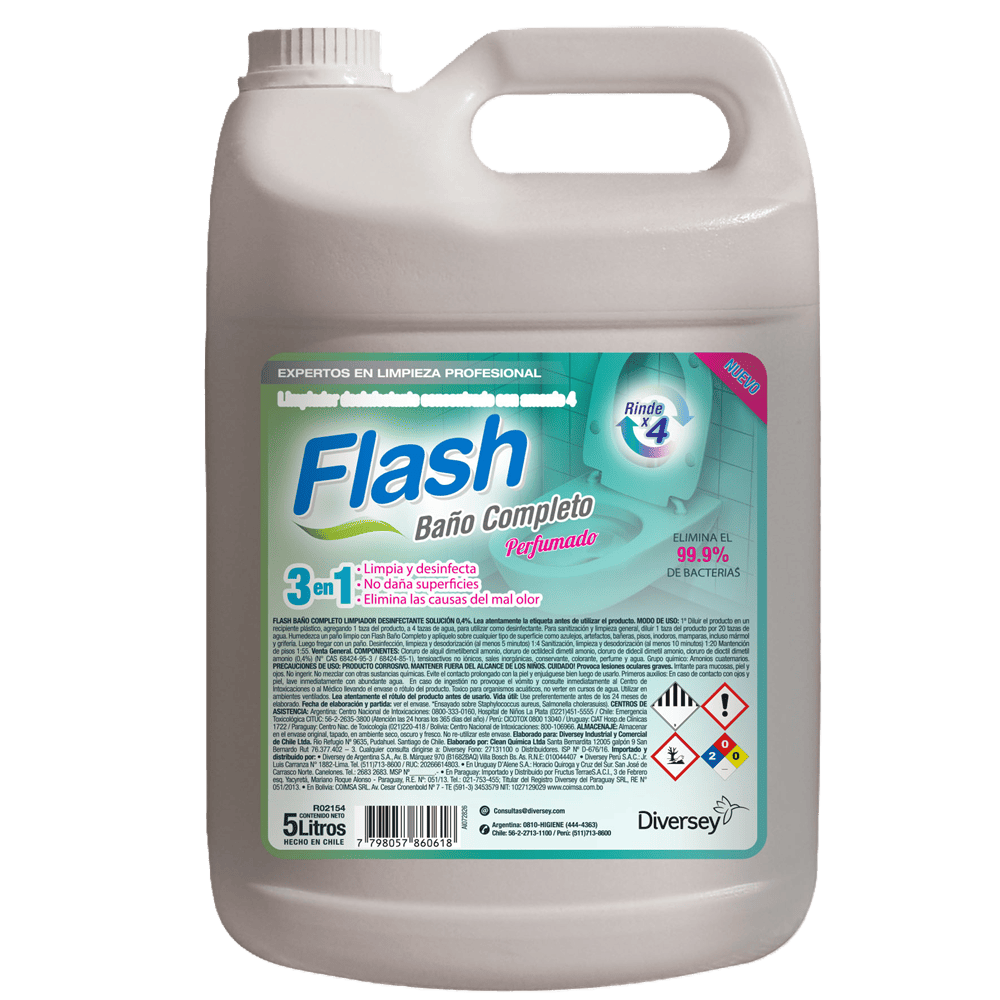 Desinfectante y Desodorizante | Flash Baño Completo 5 Lt